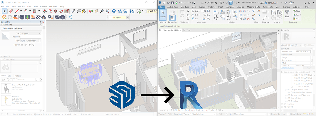 Align SketchUp 3D Warehouse Component To Existing Revit Model - Helix - EvolveLAB Forum