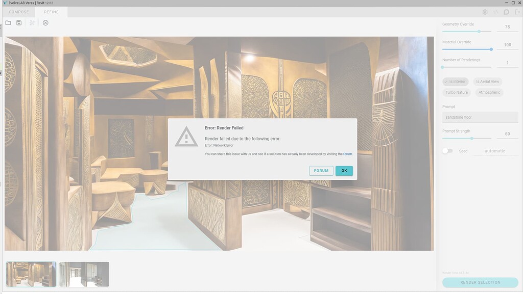 Error Render Failed Due To Network Error Veras Revit Evolvelab Forum