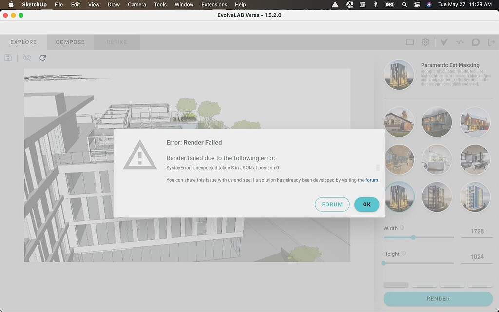 I keep receiving this error message - Veras SketchUp - EvolveLAB Forum