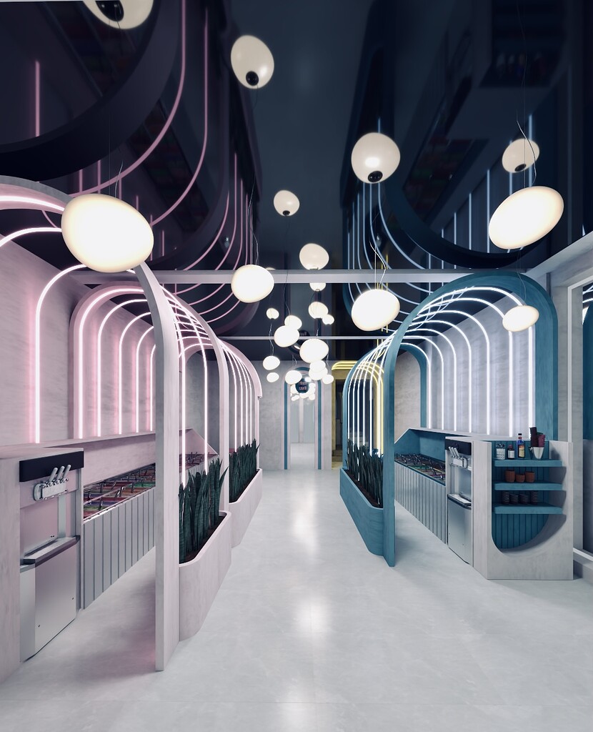 A self-service ice cream branch consisting of two ice cream tunnels. A ...